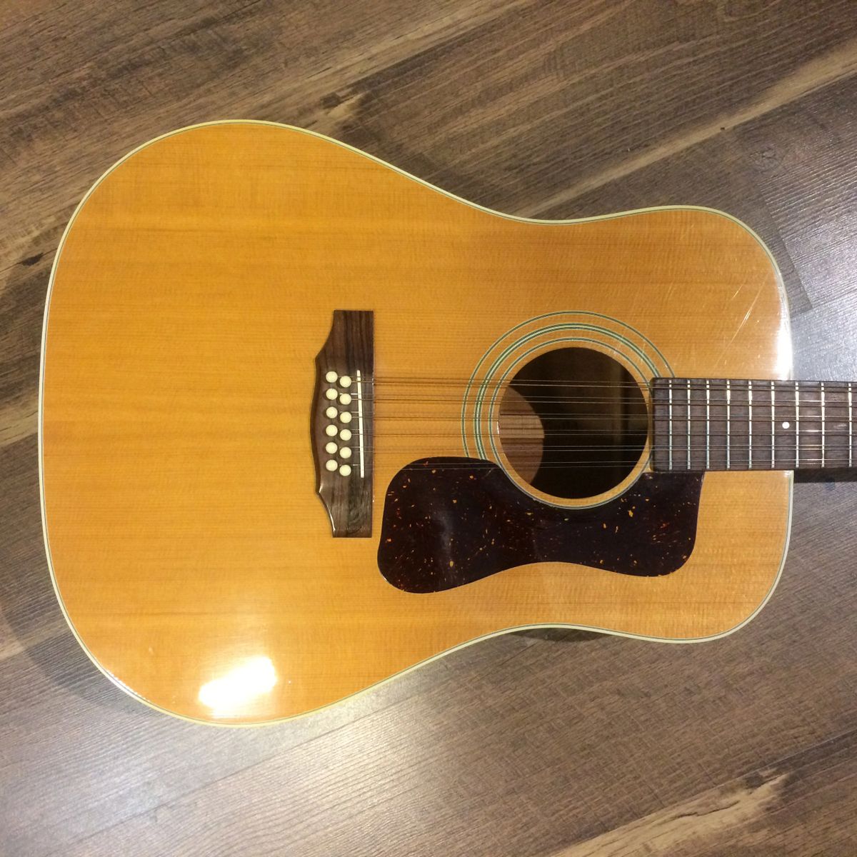 1980 Guild G-212 12-String Natural Gloss Finish Dreadnought Acoustic Guitar with Hardshell Case